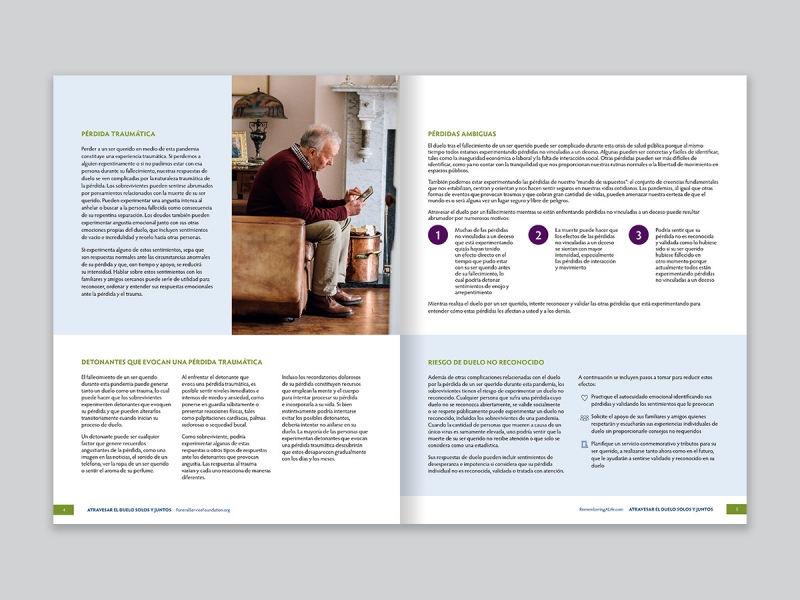 Grieving Alone & Together Booklet (Spanish) - Funeral Service Foundation