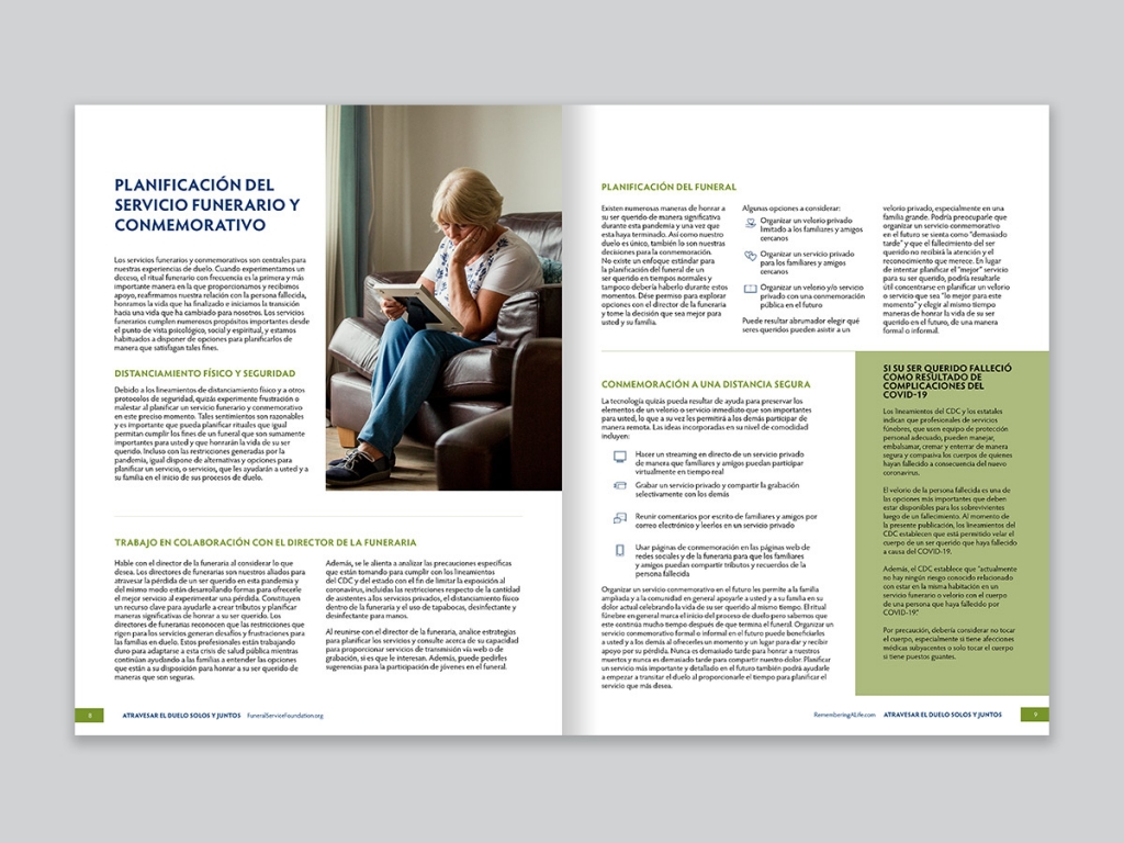 Grieving Alone & Together Booklet (Spanish) - Funeral Service Foundation